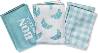 jilda-tex Geschirrtücher Küchentücher Spültücher 6er Pack 100% Baumwolle Verschiedene Designs (Bon Appetit)