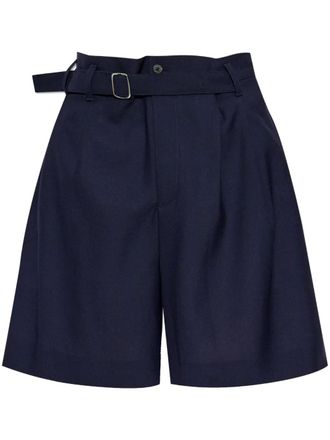 Jacquemus short plissé à taille ceinturée - Bleu