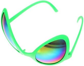 BESTONZON Lunettes de Soleil Factices Fluorescentes Vertes Lunettes de Déguisement Amusantes en Polypropylène Accessoire Cosplay Extraterrestre pour Fête et Pho
