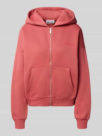Review Relaxed Fit Sweatjacke mit Kapuze und Logo-Print