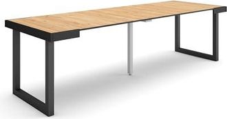 Skraut Home | Ausziehbarertisch | Multifunktionaler ausziehbarer | 260 | Für 12 Gäste | Massivholz Beine | Moderner Stil | Eiche