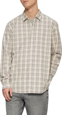 QS by s.Oliver Regular Fit: Kariertes Struktur-Hemd aus Baumwolle