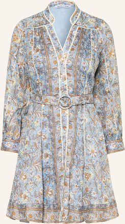 Veronica Beard Leinenkleid Kumar Mit Seide blau