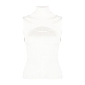 SIMKHAI Femme, Tops, Beige, Taille: 42 FR Beige Turtleneck Cut Out Blouse