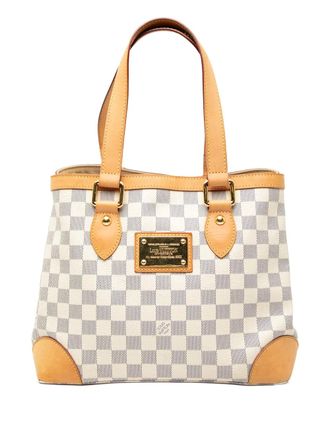 Louis Vuitton 2009 Damier Azur Hampstead PM Tote Bag - Wei&szlig;
