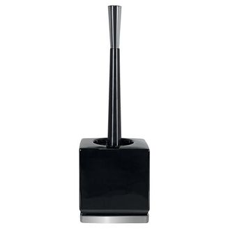 Spirella Brosse WC avec Support Céramique Roma Noir & Argent