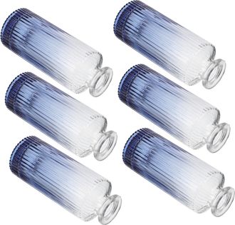 SOLUSTRE 6 St&uuml;ck Teiliges Aromatherapie Glasflakon Vintage Duftflasche mit R&ouml;mischem Reliefmuster Kleine Kristall-dekovase f&uuml;r &Auml;therische &Ouml;le Retro Raumduftfla