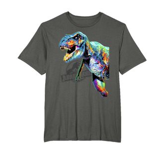 Jurassic Park Rainbow T-Rex Portrait T-Shirt