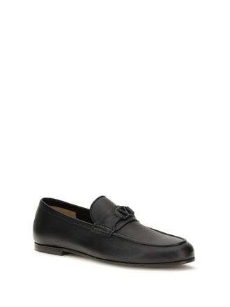 Valentino Garavani Mens Vlogo Signature Loafers Deer Leather Nero
