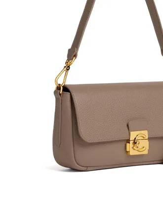 Coccinelle C-Me Lock Medium Shoulder Bag - Taupe