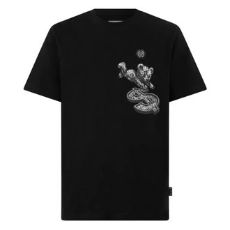 Philipp Plein Homme, Tops, Noir, Taille: 4XL T-Chemises