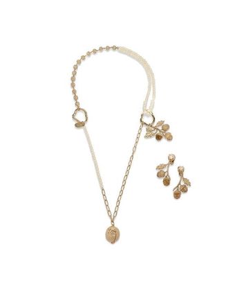 Max Mara Schmuckset Halskette und Ohrringe 2615751104650 Goldfarben