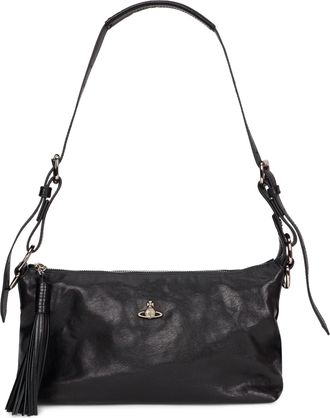 Vivienne Westwood Womens Shoulder Bag Emma Black Leather Calfskin