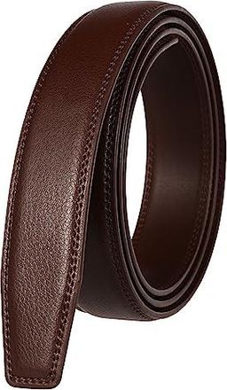 Generic Ceinture en cuir réglable automatique pour homme sans boucle Ceinture robuste, café, taille unique