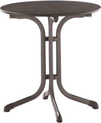 Sieger 3125-55 Boulevard-Klapptisch vivodur, &oslash; 68 cm, eisengrau Gestell aus Stahl in eisengrau, Tischplatte aus vivodur in anthrazit