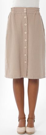 ORGANICATION Damen vegan Rock Knöpfe Beige