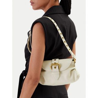 Pinko Handtasche PINKO Jolene Shoulder Mini PE 25 PLTT 102802 A270 Wei&szlig;