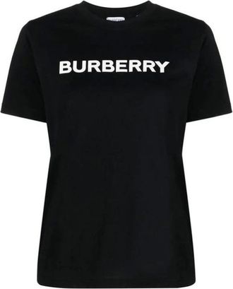 Burberry Femme, Tops, Noir, Taille: 36 FR T-shirt classique en coton avec design minimaliste