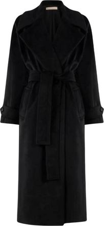 Rinascimento Cappotto lungo a vestaglia in velour - - Coats - Damen - Schwarzk - L