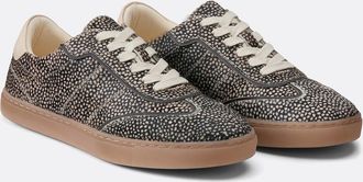La Redoute Collections Baskets R&eacute;tro En Cuir Motif Animalier