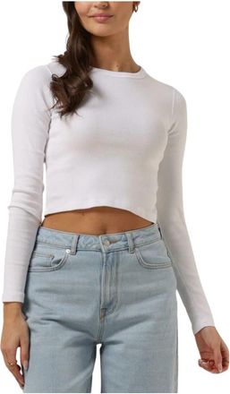 Envii Crop Tee Tops T-shirts Wei&szlig; - - Knitwear - Damen - Wei&szlig; - S