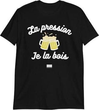 Generic T-Shirt Unisexe Manches Courtes La Pression, Je la Bois | Sport | Tennis | Padel | Cadeau | Anniversaire
