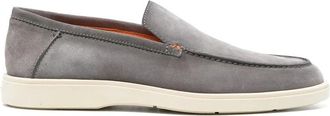 Santoni Homme, Chaussures, Gris, Taille: 42 1/2 EU Mocassins en daim &agrave; bout amande