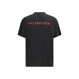 Balenciaga Logo-Embroidered Cotton T-Shirt - Black