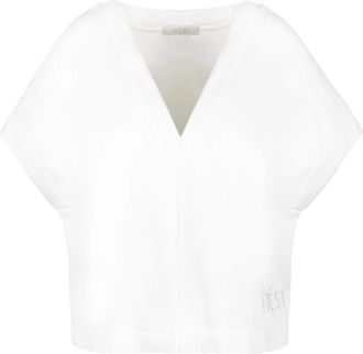 H&eacute;st H&eacute;st, Femme, Tops, Blanc, Taille: 46 FR Logo T-shirt