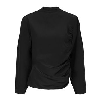 Envelope 1976 Seiden Statement Top mit Schulterpolstern - - Blouses & Shirts - Damen - Schwarzk - M