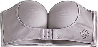 Generic Soutien-gorge 2026 pour femme - Couleur unie - Sans bretelles - Antid&eacute;rapant - Ajustement sans monture - Bonnet F, gris, 95F