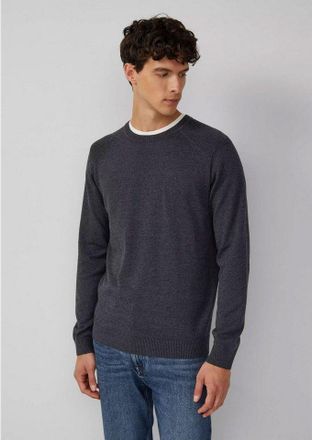 s.Oliver Rundhalspullover Pullover aus Moulin&eacute;strick (1-tlg) Raglan&auml;rmeln, Rundhals-Ausschnitt