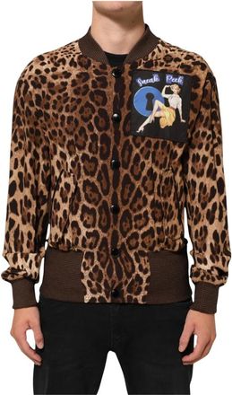 Dolce & Gabbana Homme, Vestes, Brun, Taille: M Sneak Peek Patch Jacket