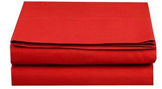 Elegant Comfort 1-teiliges Bettlaken in Premium-Hotelqualität, luxuriös und weich, 1500 Premium-Mikrofaser-Bettwäsche, knitterfrei, schmutzabweisend, Full, Rot
