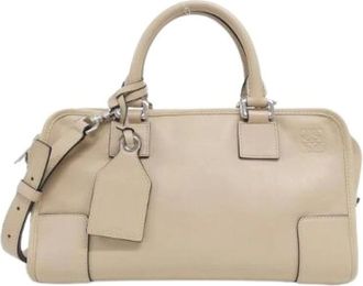 Loewe Pre-owned Amazona Calf Handbag - Femme - Pre-owned - Beige - Taille: ONE Size