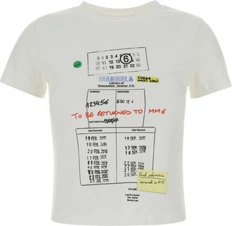 Maison Margiela Femme, Tops, Blanc, Taille: 36 FR M20185 T-Shirt