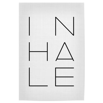 artboxONE Poster 30x20 cm Yoga Typografie Inhale hochwertiger Design Kunstdruck - Bild Atmen ausatmen chillen
