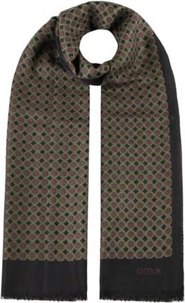 Stetson Echarpe en Laine Allover Dots Homme - a franges automne-hiver Hiver - taille unique noir