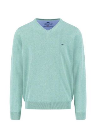 Fynch-Hatton Strickpullover aus reiner Baumwolle, mit Rundhalsausschnitt, mit Logo Stickerei