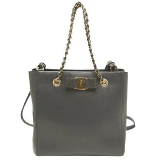 Ferragamo Pre-owned Vara Au-21 E998 Handtasche - - Pre-owned - Damen - Grau - ONE SIZE
