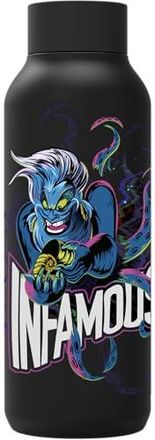 Quokka Villains Ursula Thermosflasche, Edelstahl, einfarbig, Schwarz, 510 ml