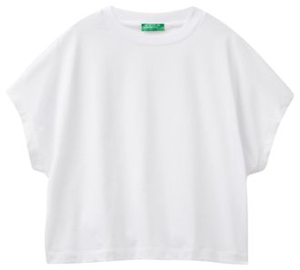 Benetton Damen 3096d1071 T-Shirt, Wei&szlig;, Medium