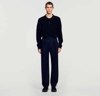 Sandro Pantalon large en laine