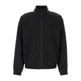 Ferragamo Homme, Vestes, Noir, Taille: M Veste zipp&eacute;e &agrave; col montant