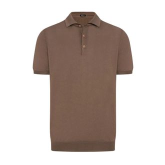 Kiton Soft Egyptian Cotton Poloshirt - - Tops - Herren - Braun - 2XL