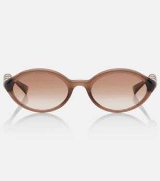 Gucci Lunettes de soleil ovales Bamboo