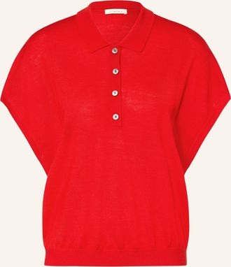 Lilienfels Lilienfels Strick-Poloshirt Mit Merinowolle rot