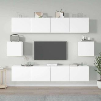 vidaXL Vidaxl - Ensemble de meubles tv 6 pcs Blanc Bois ding&eacute;nierie