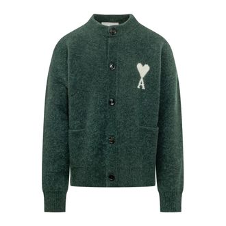 Ami Cardigan col rond - Homme - Pulls - Vert - Taille: S