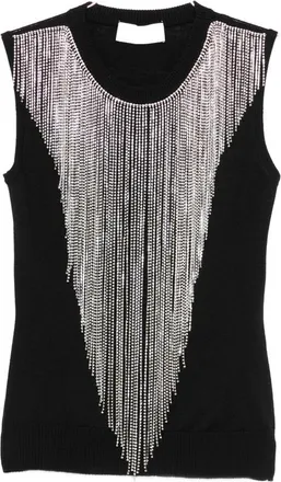 Sportmax Crine Crystal-fringe Sleeveless Top